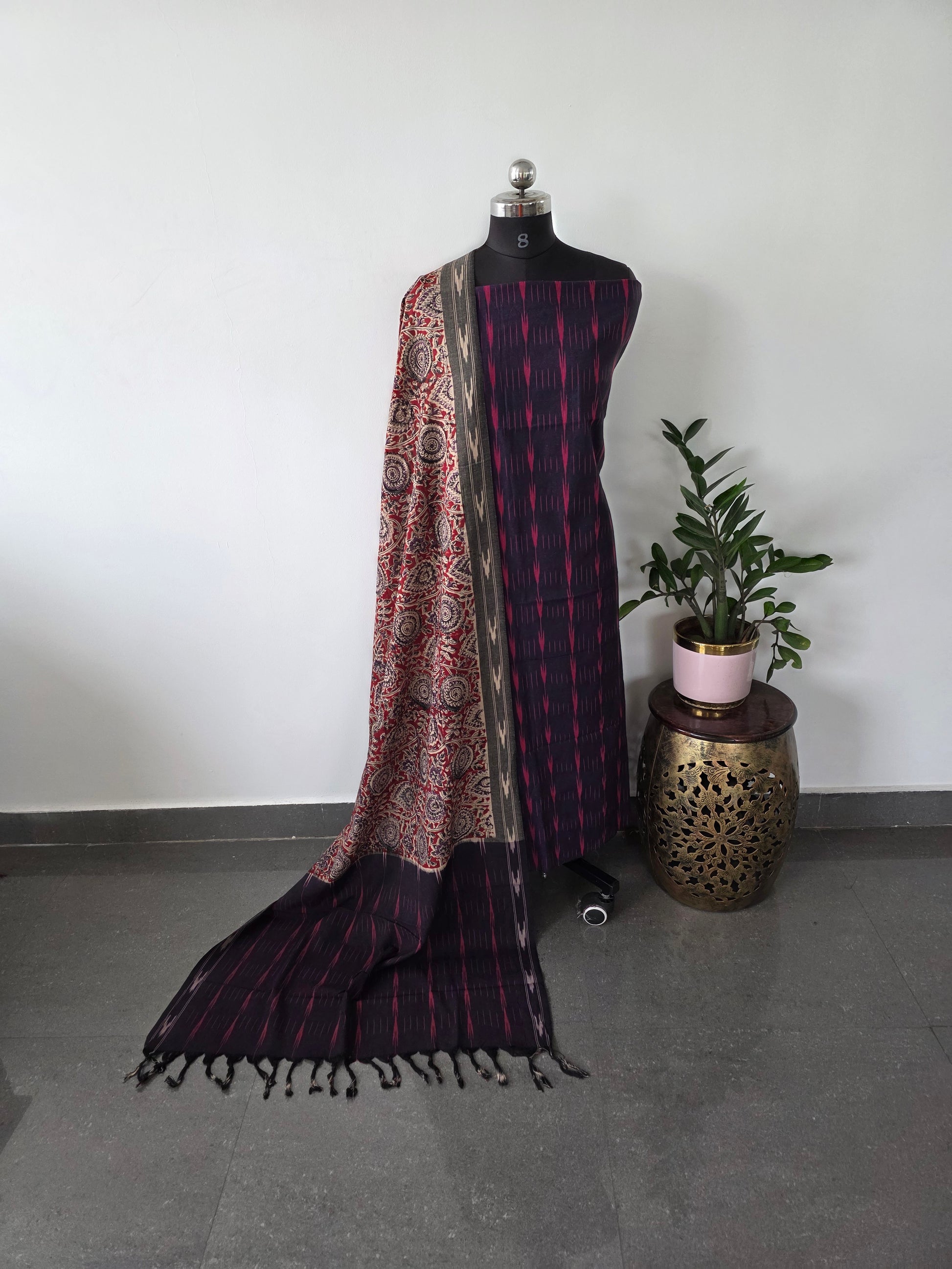 Fusion ikkat kalamkari cotton set - HY6 – wwwcollections