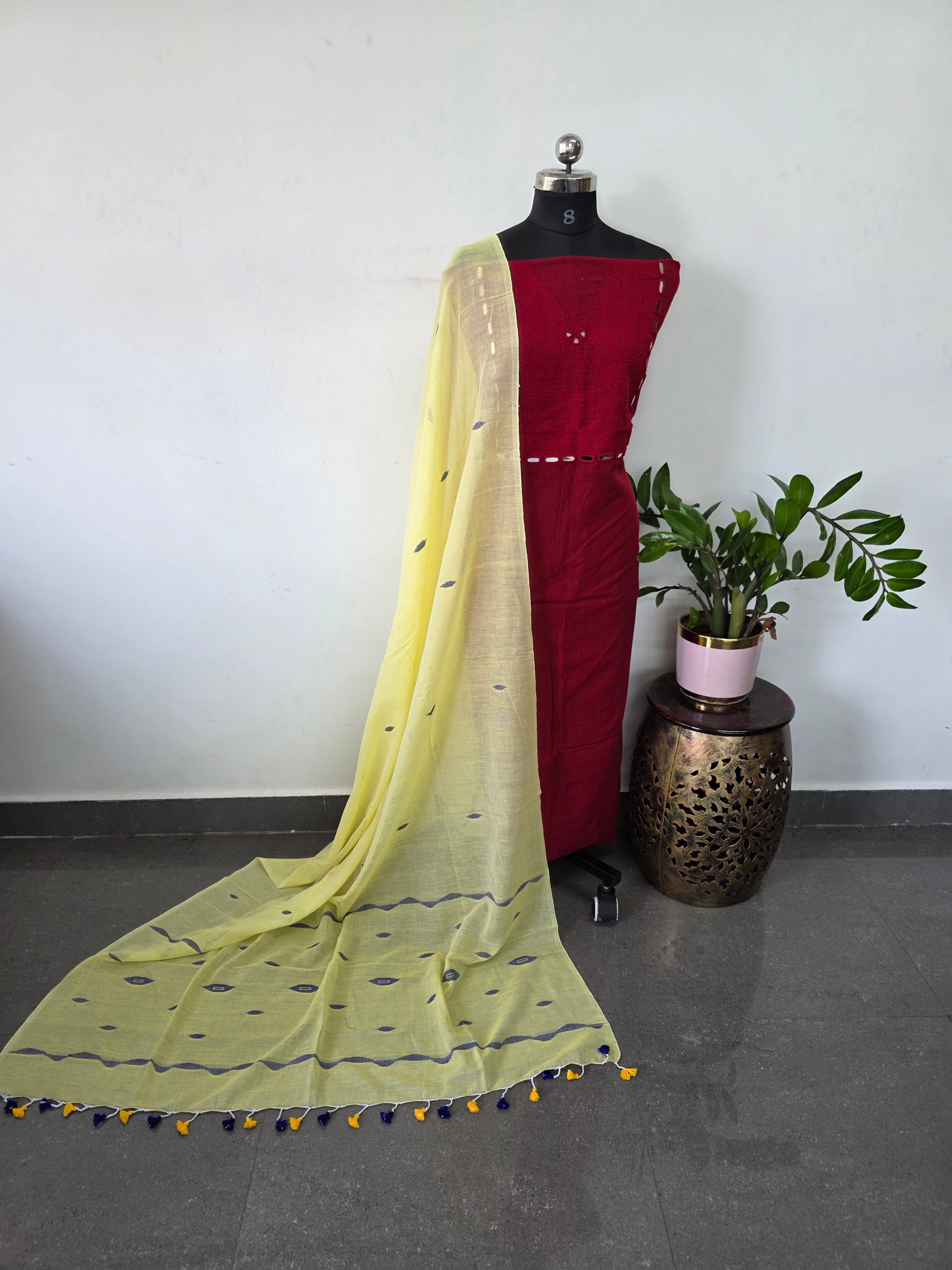 Handcrafted mul cotton Mirror work salwar set - JMM273 – wwwcollections