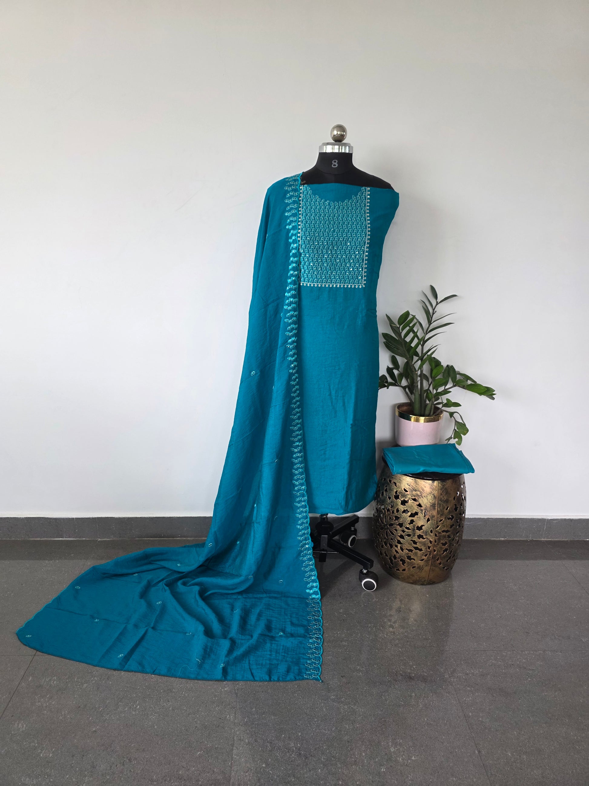 Premium soft silk set - blue – wwwcollections