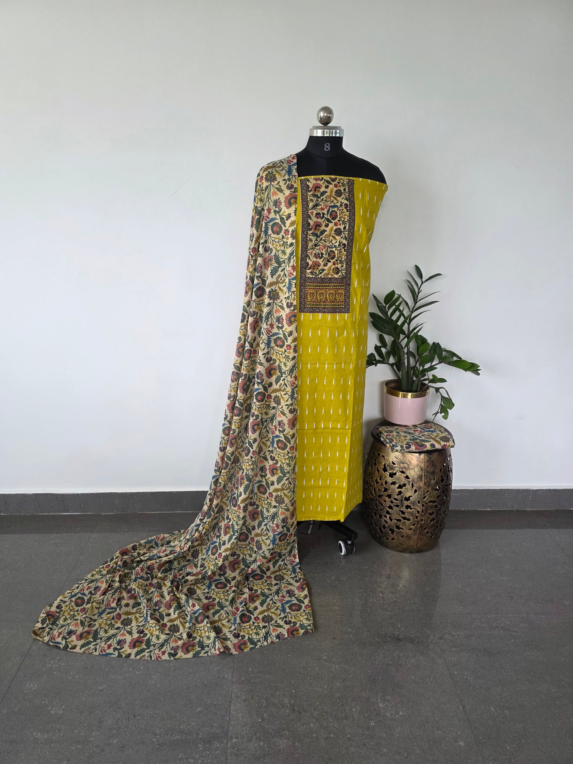 Regular / office wear pure cotton set - yellow – wwwcollections